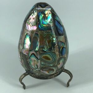 Art | Vintage Abalone Inlay Shell Egg On Stand | Poshmark